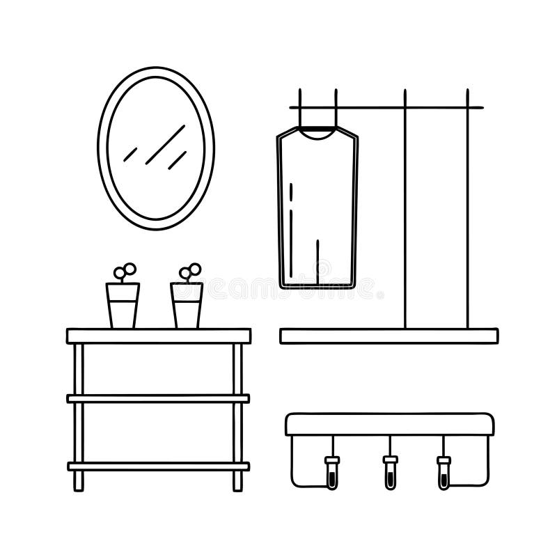 Illustrative Icons for Modern Entryway Set Stock Vector - Illustration ...
