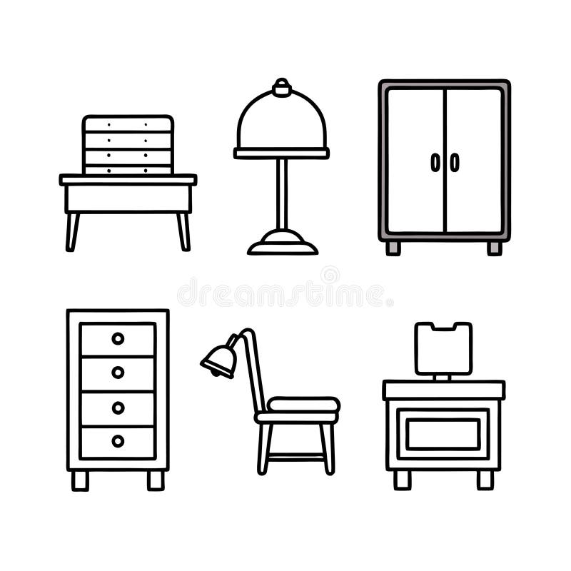 Illustrative Icons for Rustic Office Stock Vector - Illustration of ...
