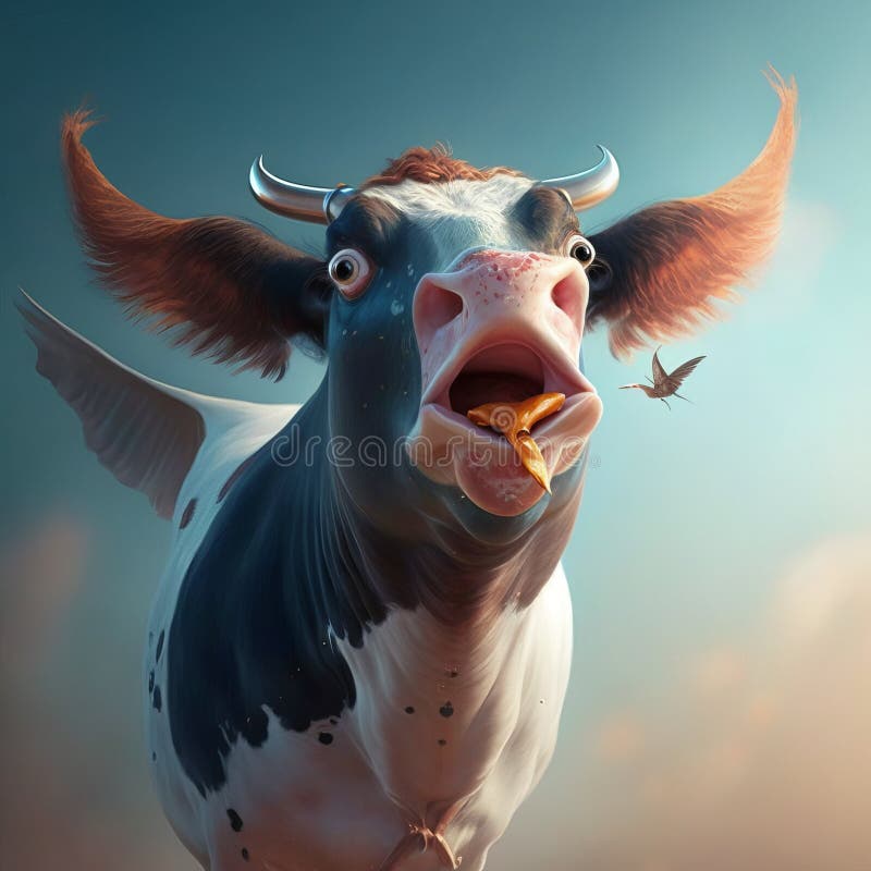 A dreamy holy cow stock illustration. Illustration of cartoon - 273255755