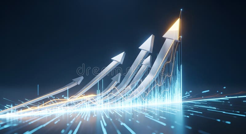 Illustrative Image of Financial Growth and Upward Business Trends ...