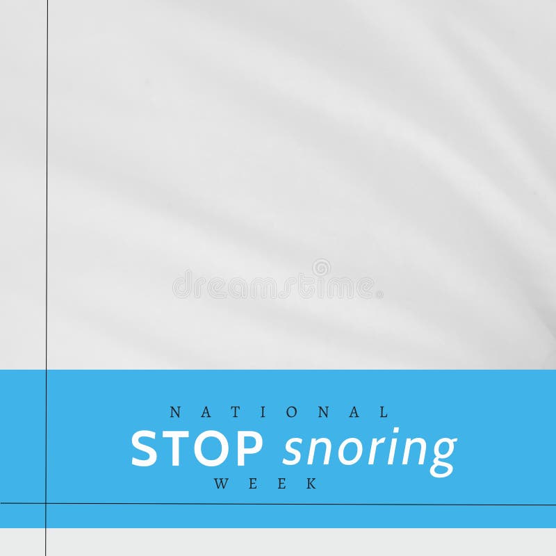 Illustrative Image of National Stop Snoring Week Text in Blue Rectangle ...