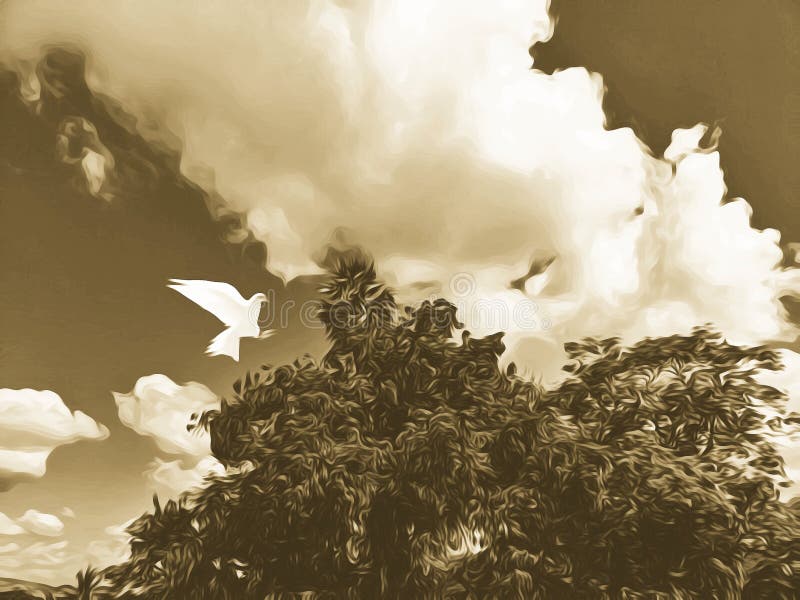 An Illustrative Image of a Beautiful Skyscape Stock Illustration ...