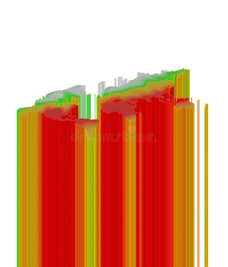 An Illustrative Map of the World with Temperature Trends Showing Global ...