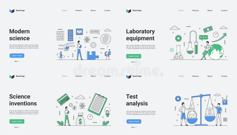 An Illustrative Modern Science Web Template Vector Featuring Lab ...