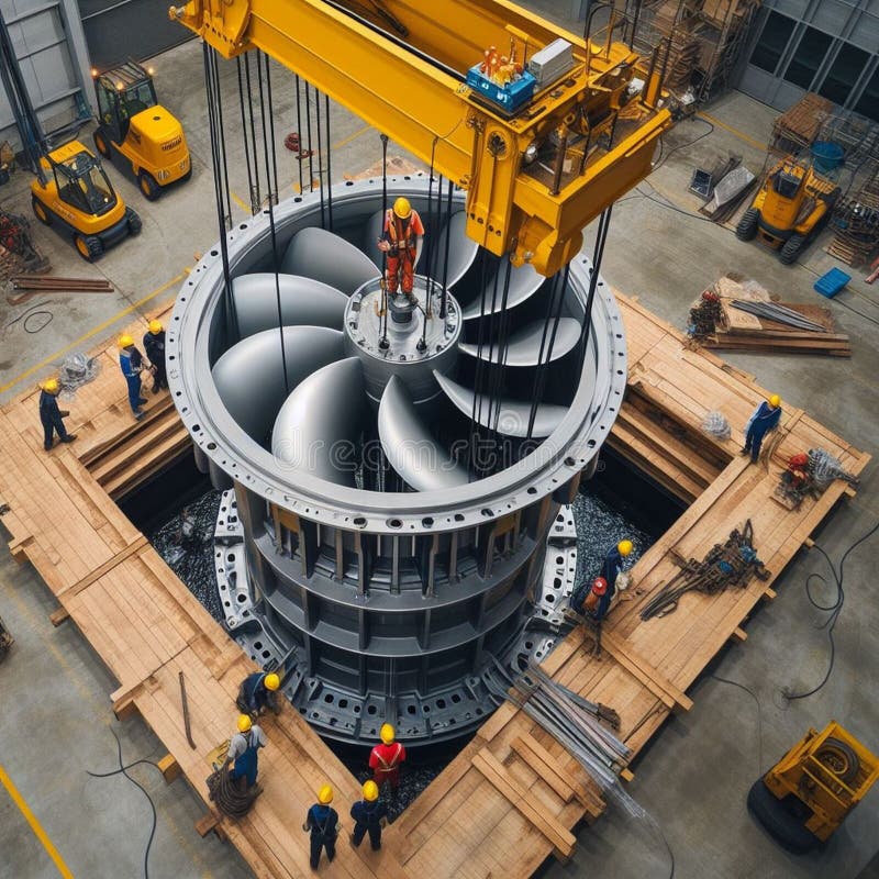Heavy Industry Inside: Mechanical Work on a Large Propeller. Stock ...