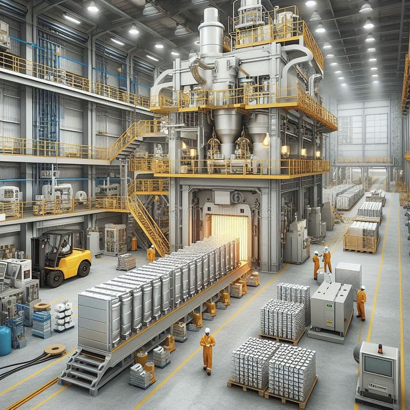 Heavy Industry Inside: Metallic Good Process. Stock Illustration ...