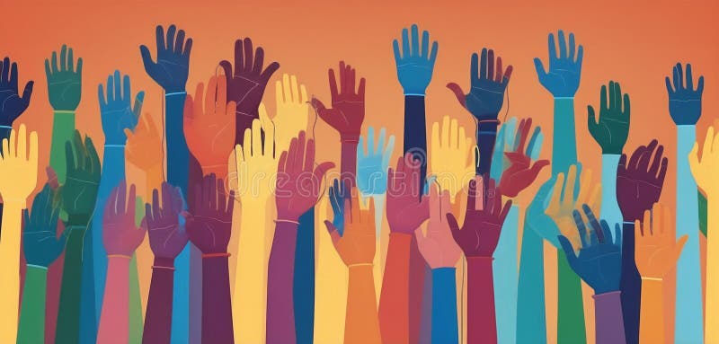 Illustrative Representation of Different Hands and Arms Moving Towards ...