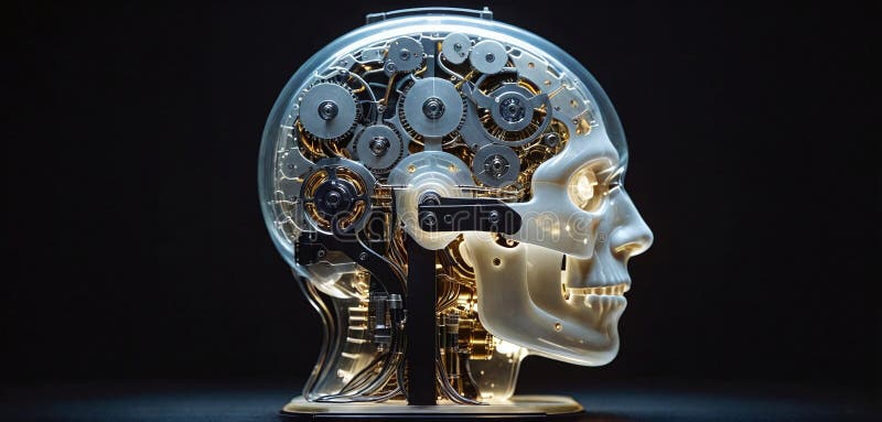 Illustrative Representation of a Human Brain Modified with Technology ...