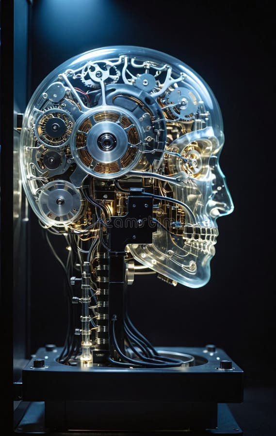 Illustrative Representation of a Human Brain Modified with Technology ...