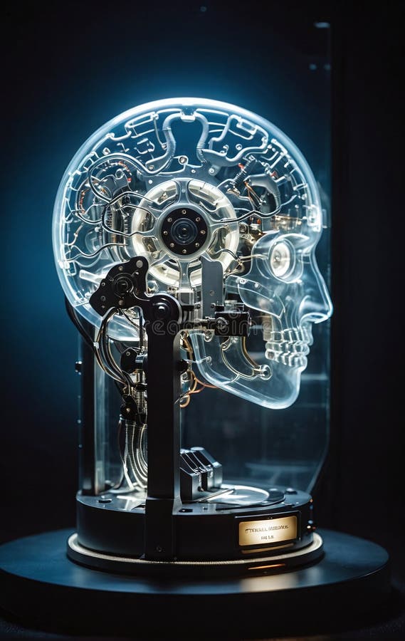 Illustrative Representation of a Human Brain Modified with Technology ...