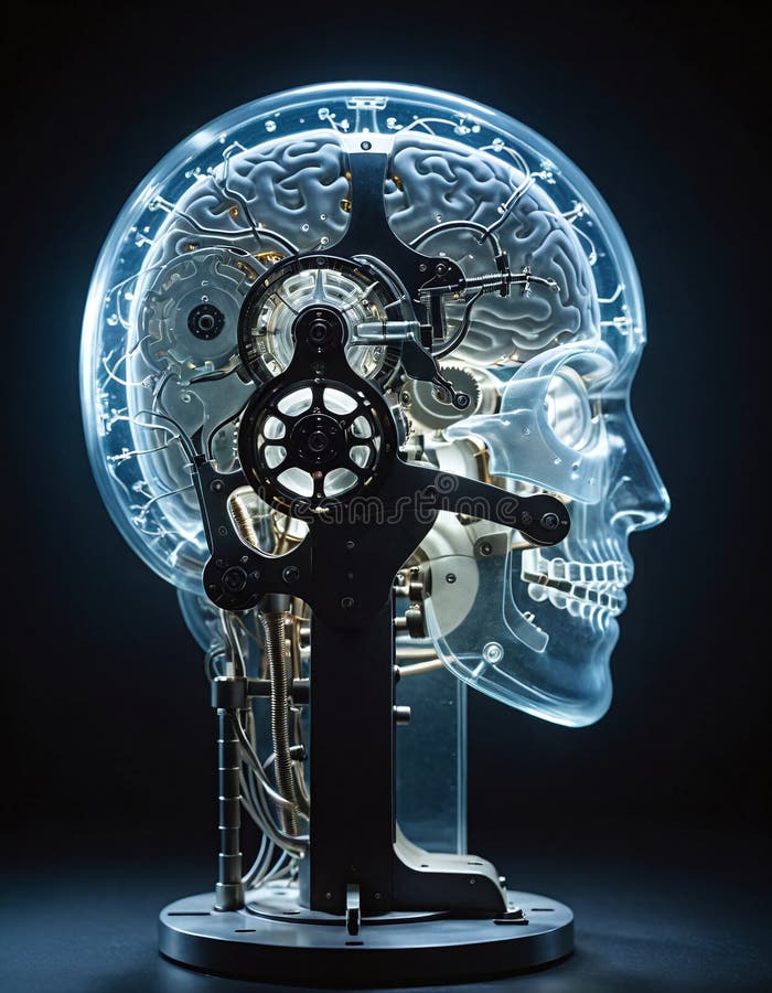 Illustrative Representation of a Human Brain Modified with Technology ...