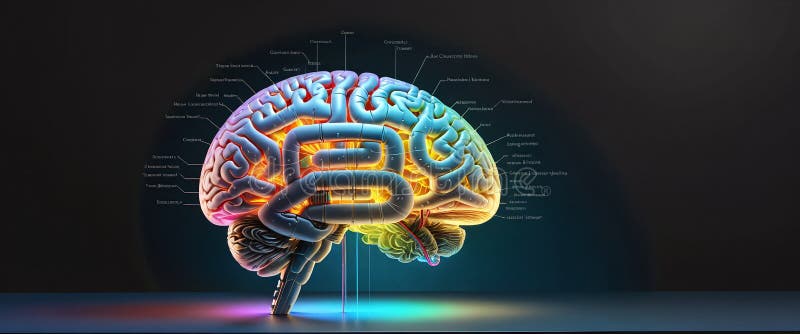 Illustrative Representation of a Human Brain Modified with Technology ...