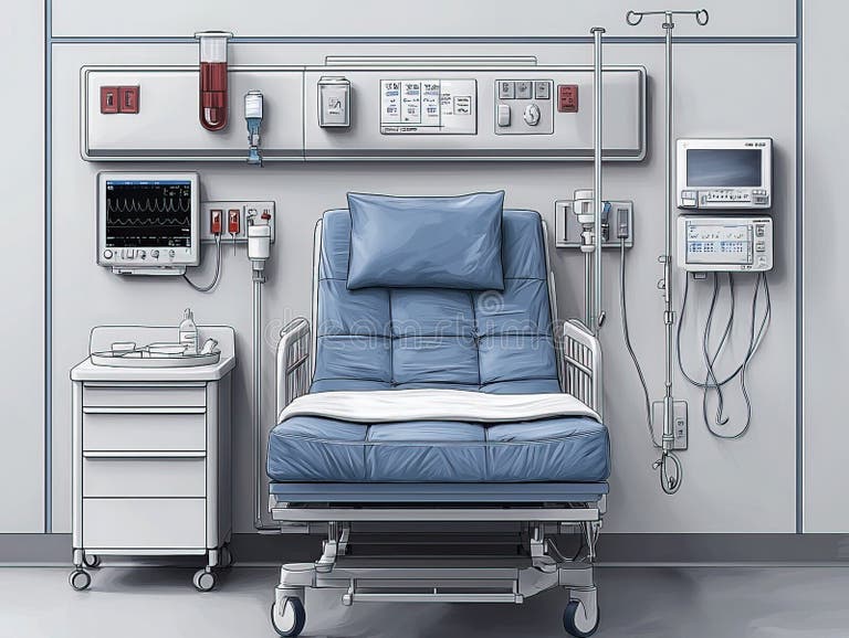 An Illustrative Representation of an IV Therapy Setup in a Clinical ...