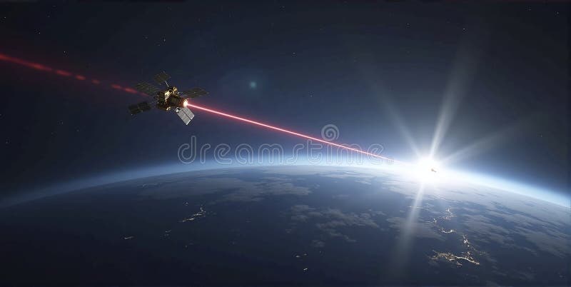 Illustrative Representation of a Satellite Receiving, Transmitting and ...
