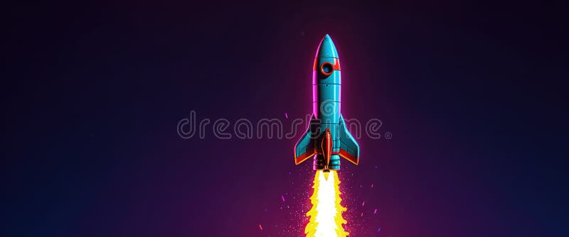 Illustrative Representation of a Simple Rocket that is Just Starting ...