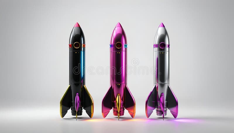 Illustrative Representation of a Simple Rocket that is Just Starting ...