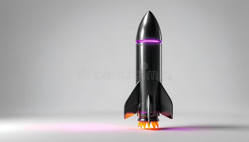 Illustrative Representation of a Simple Rocket that is Just Starting ...