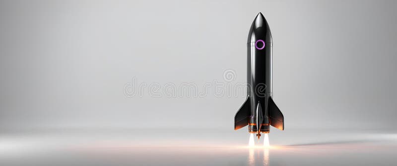 Illustrative Representation of a Simple Rocket that is Just Starting ...