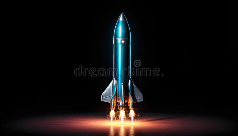 Illustrative Representation of a Simple Rocket that is Just Starting ...