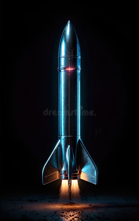 Illustrative Representation of a Simple Rocket that is Just Starting ...