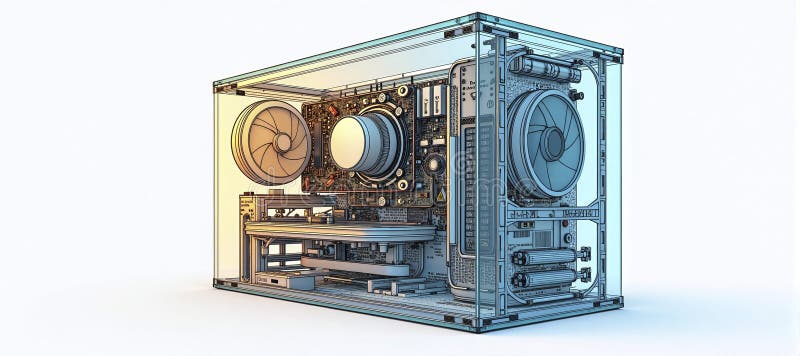 Illustrative Representation of a Transparent Modern High End Computer ...