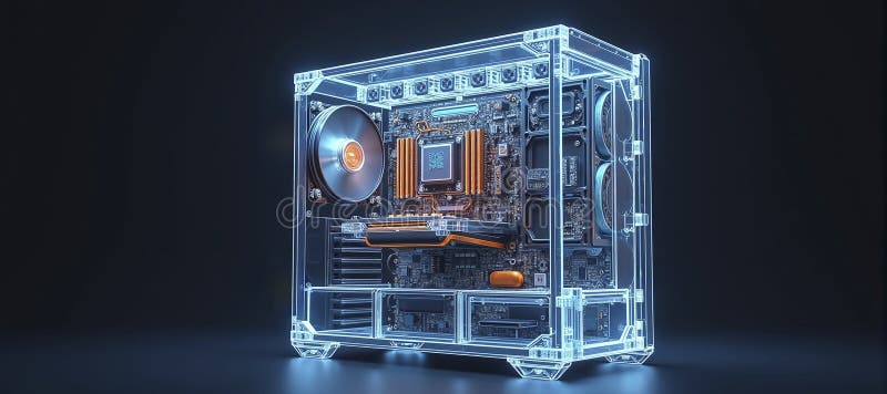Illustrative Representation of a Transparent Modern High End Computer ...