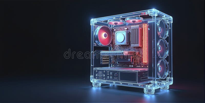 Illustrative Representation of a Transparent Modern High End Computer ...