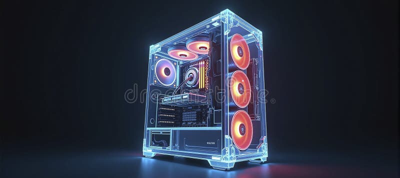 Illustrative Representation of a Transparent Modern High End Computer ...