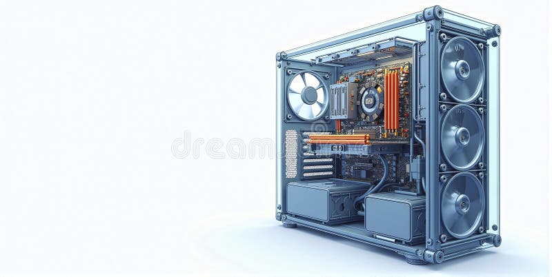 Illustrative Representation of a Transparent Modern High End Computer ...