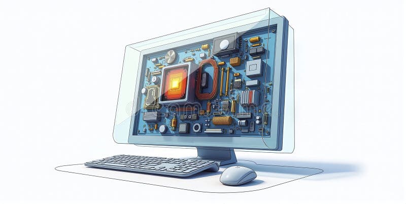 Illustrative Representation of a Transparent Modern High End Computer ...