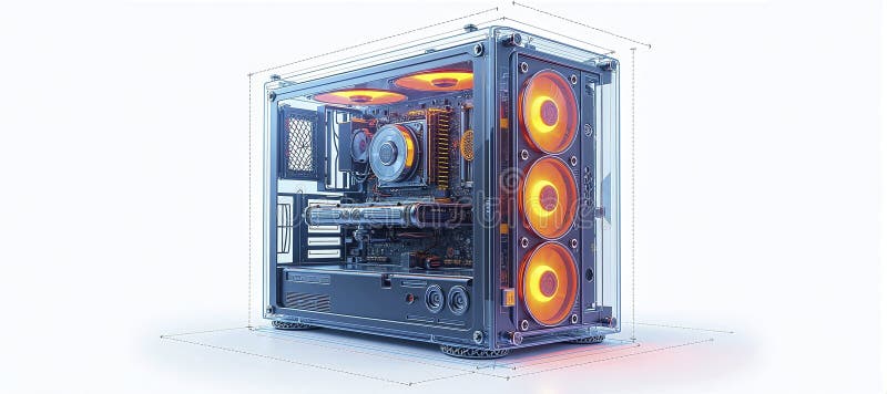 Illustrative Representation of a Transparent Modern High End Computer ...