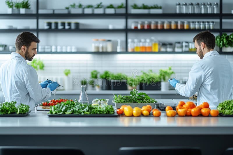 An Illustrative Scene of a Food Laboratory with Scientists Conducting ...