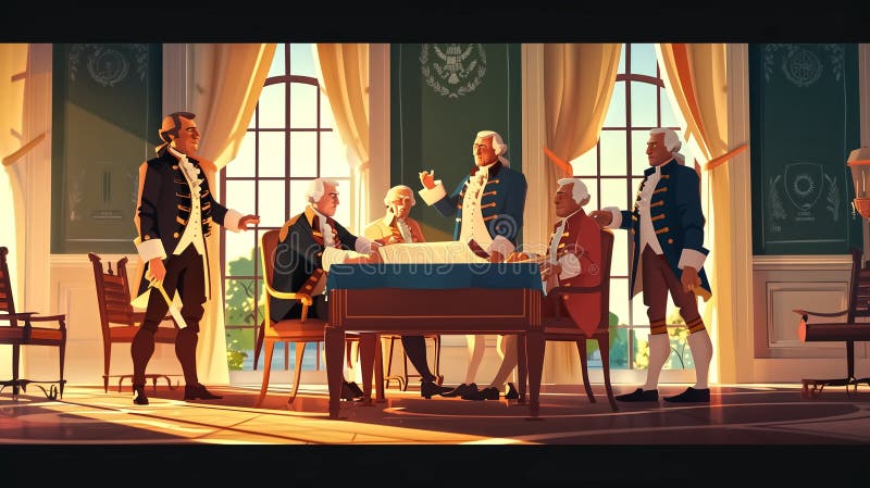 Illustrative Scene of the Signing of the Declaration of Independ Stock ...