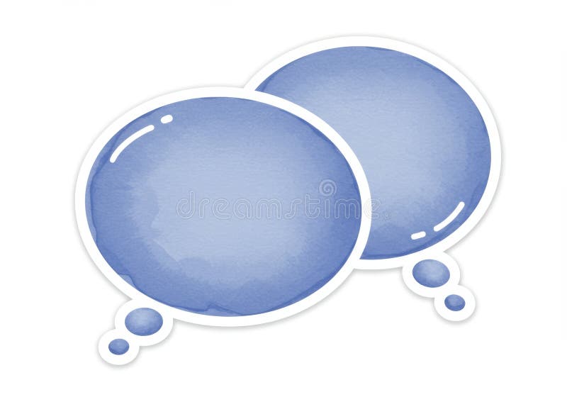 Illustrative Speech Bubbles in Light Blue Watercolor Style Stock ...