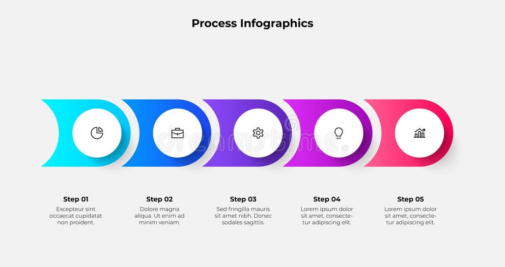 Illustrative 5 Step Infographic. Perfect for Presentations, Data ...