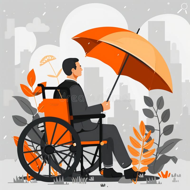 Illustrative Style of Disability Insurance Concept Stock Illustration ...