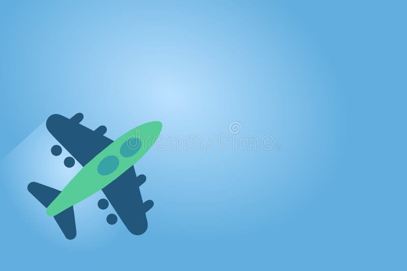 Simplistic Airplane Vector Illustrative on Blue Background Stock Vector - Illustration of ...