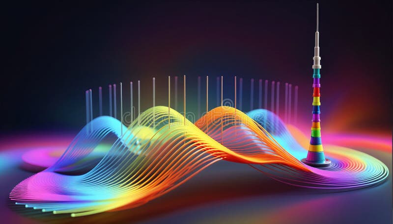 Illustrative Visualization of Radio Waves Around a Transmitting and ...