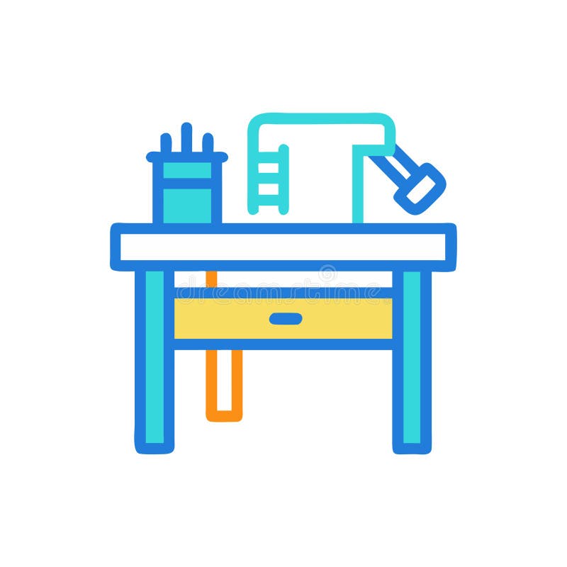 Illustrative Workbench Icon for Design Stock Vector - Illustration of ...