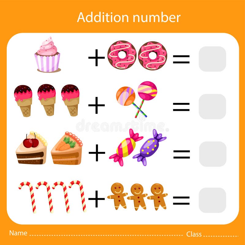 Addition. Number Range Up To 10. Math Worksheet for Kids. Solve ...