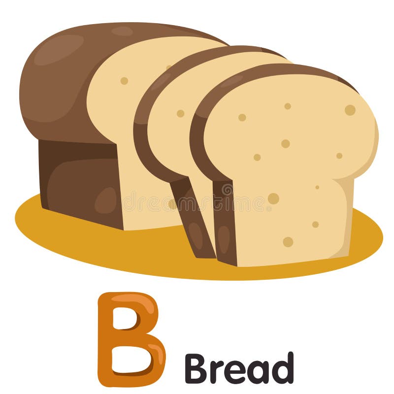 Illustrator of B Font with Bread Stock Vector - Illustration of sliced ...