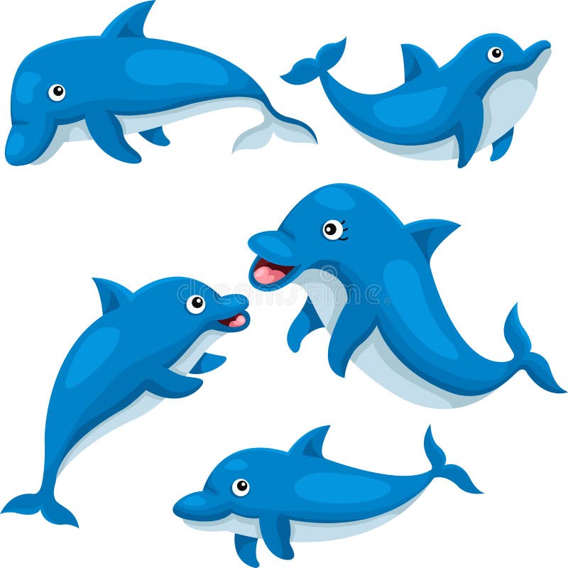Illustrator of Cute Dolphin Stock Vector - Illustration of fish ...