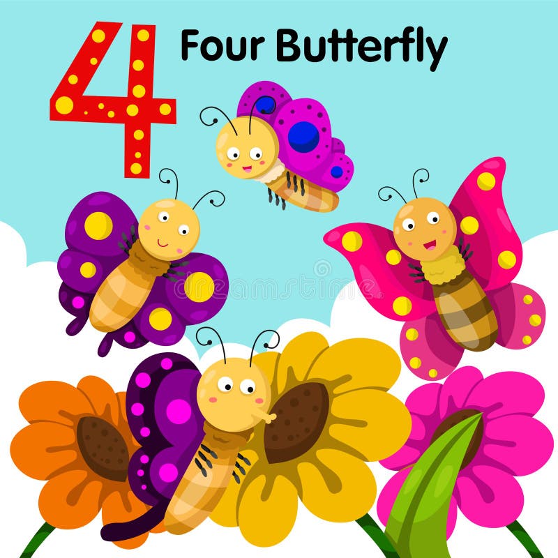 Four butterfly silhouettes stock vector. Illustration of abstract - 3650402