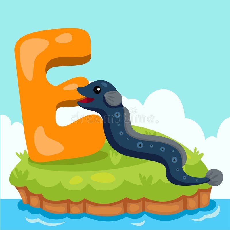 Illustrator of Letter E is for Eel Stock Vector - Illustration of ...