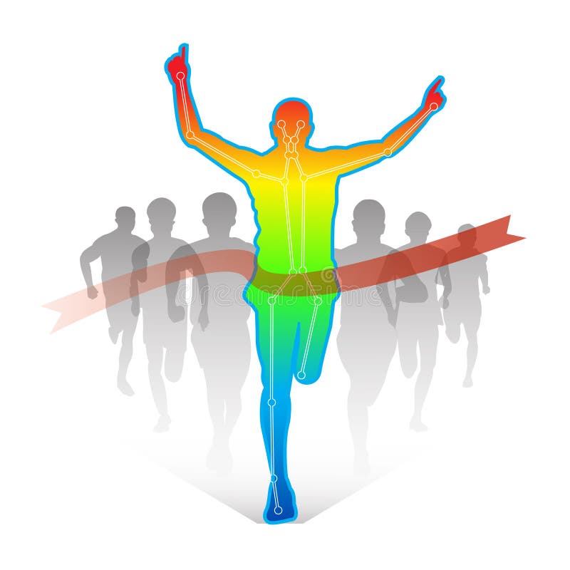 Illustrator- Men Marathon the Winner Concept Stock Illustration ...