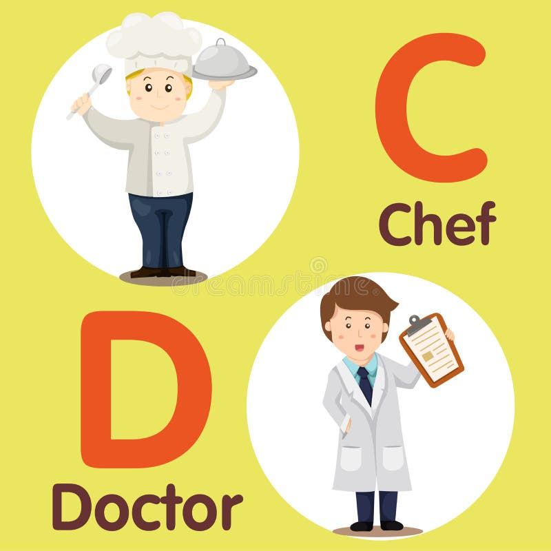 Illustrator of Professional Character Chef and Doctor Stock Vector ...