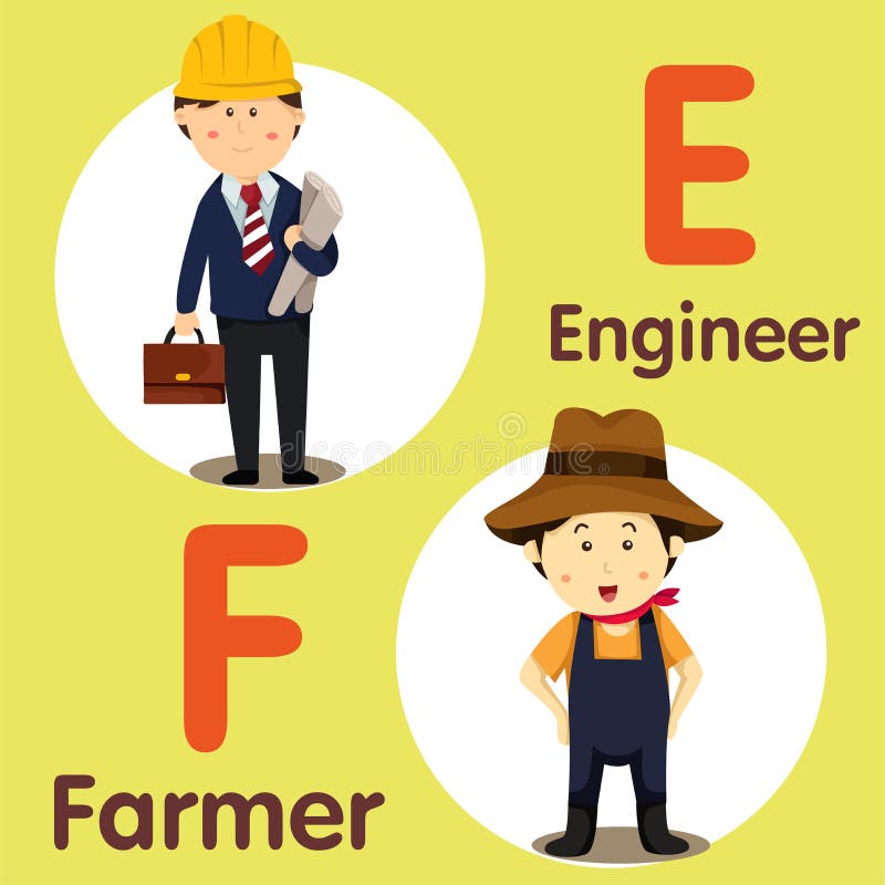 Elephant Engineer. Animals and Profession ABC. Alphabet E Stock ...
