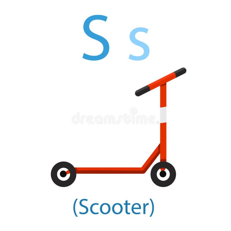 Illustrator of S for Scooter Stock Vector - Illustration of tanker ...