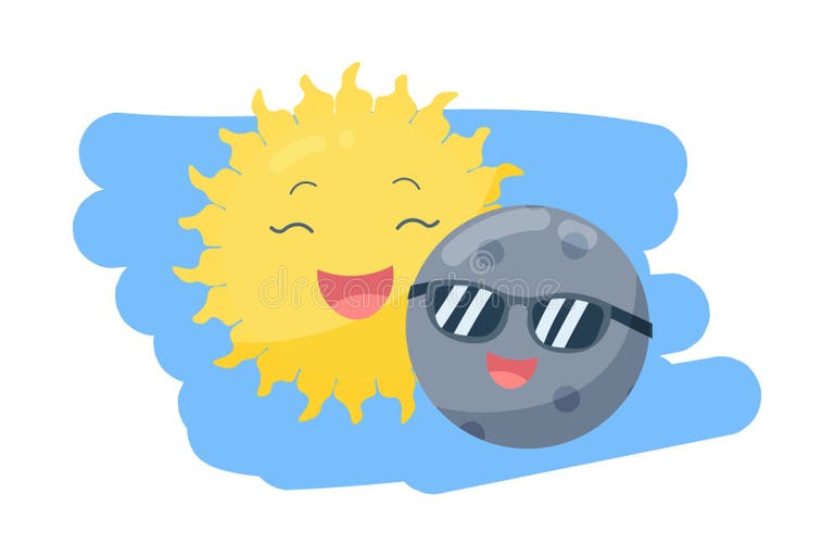 Illustrator of Solar Eclipse. Cute Cartoon Illustration. Vector Stock ...