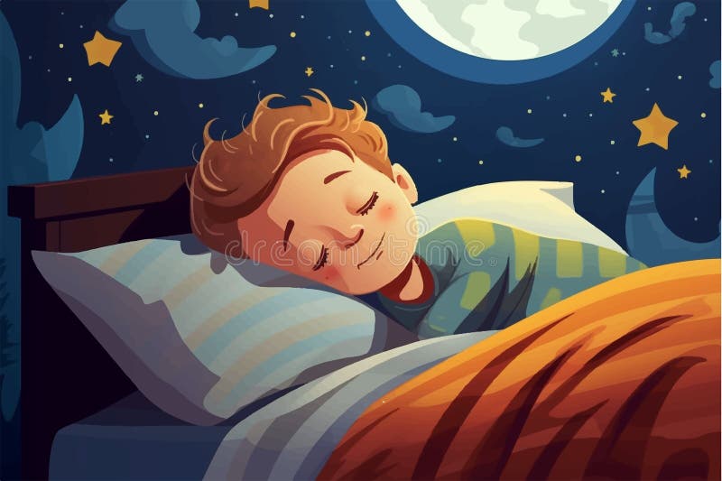 Vector Illustration of Kid Sleeping and Waking Up Stock Vector ...